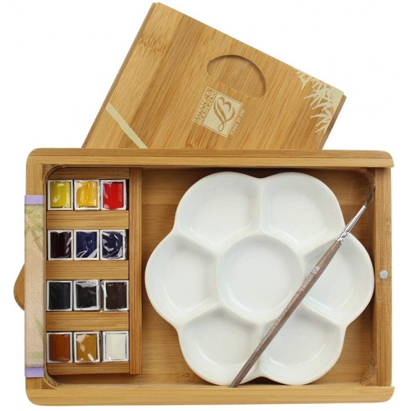 Mab Store - Coffret Bambou Aquarelle Fine NATURA 12 Demi Godets et ...