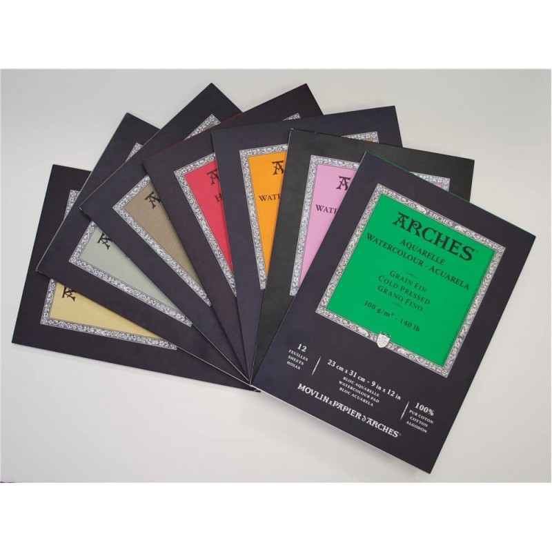 Bloc de 12 Papier Aquarelle Grain Torchon 300 Gr , 29.7 x 21 cm ...