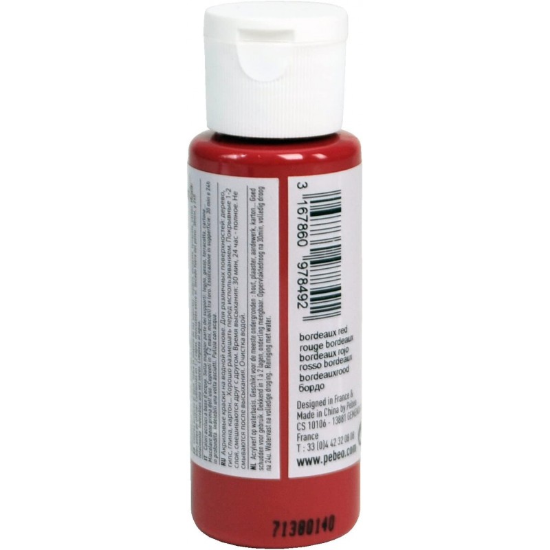 Acrylique Paint Brillant Rouge Bordeaux - Pébéo - Mab Store El Menzah 6